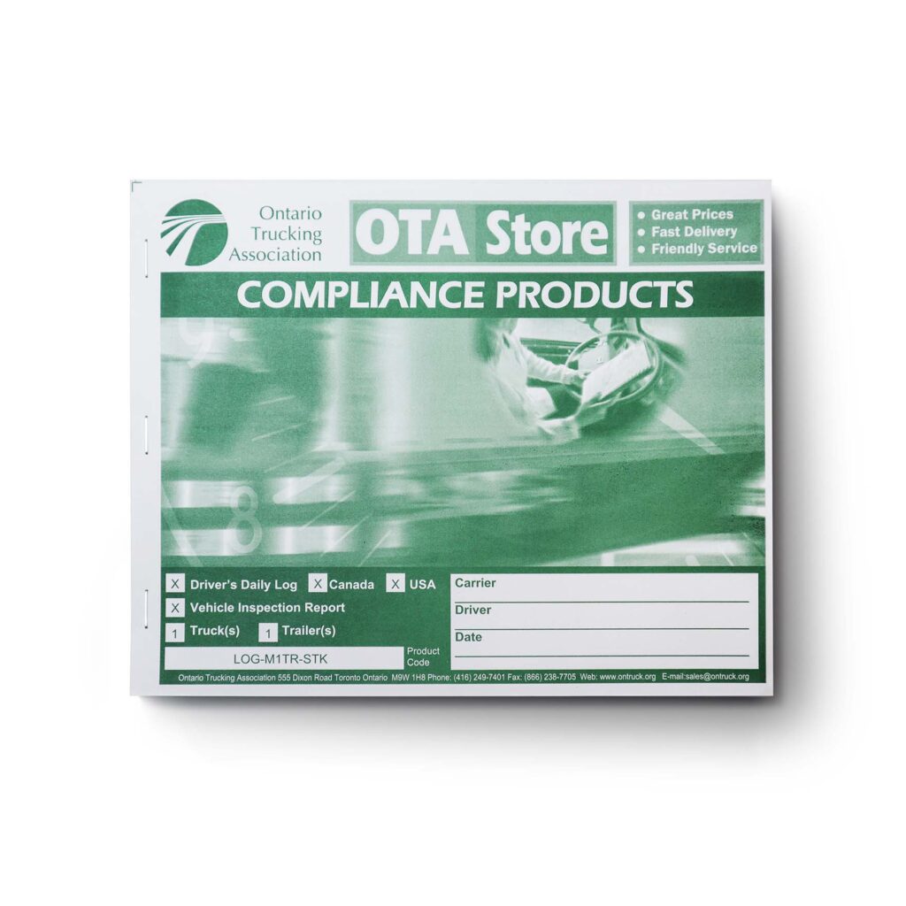 DRIVER'S DAILY LOG AND VEHICLE INSPECTION REPORT BOOKLET (OTA ...